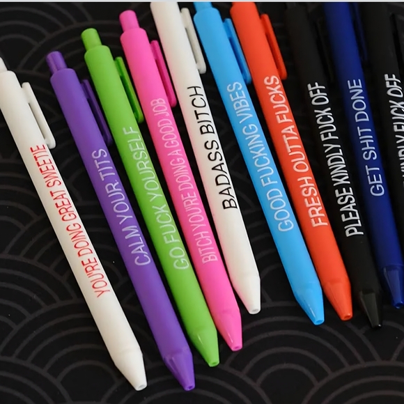 Office | Premium Days Of The Week Swear Cuss Word Pens 11 Pc Set Carpie ...